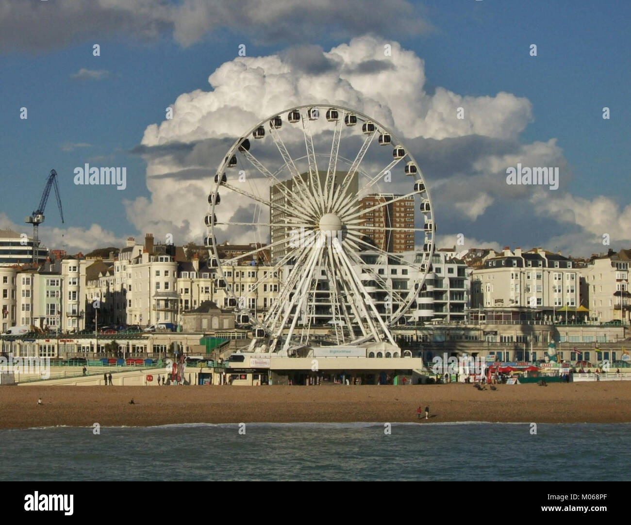 This photograph captures the iconic Brighton Wheel, a well-known landmark located on the ...