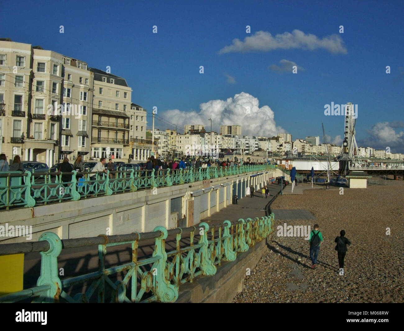 This photograph captures a view of the Brighton seafront, looking east ...