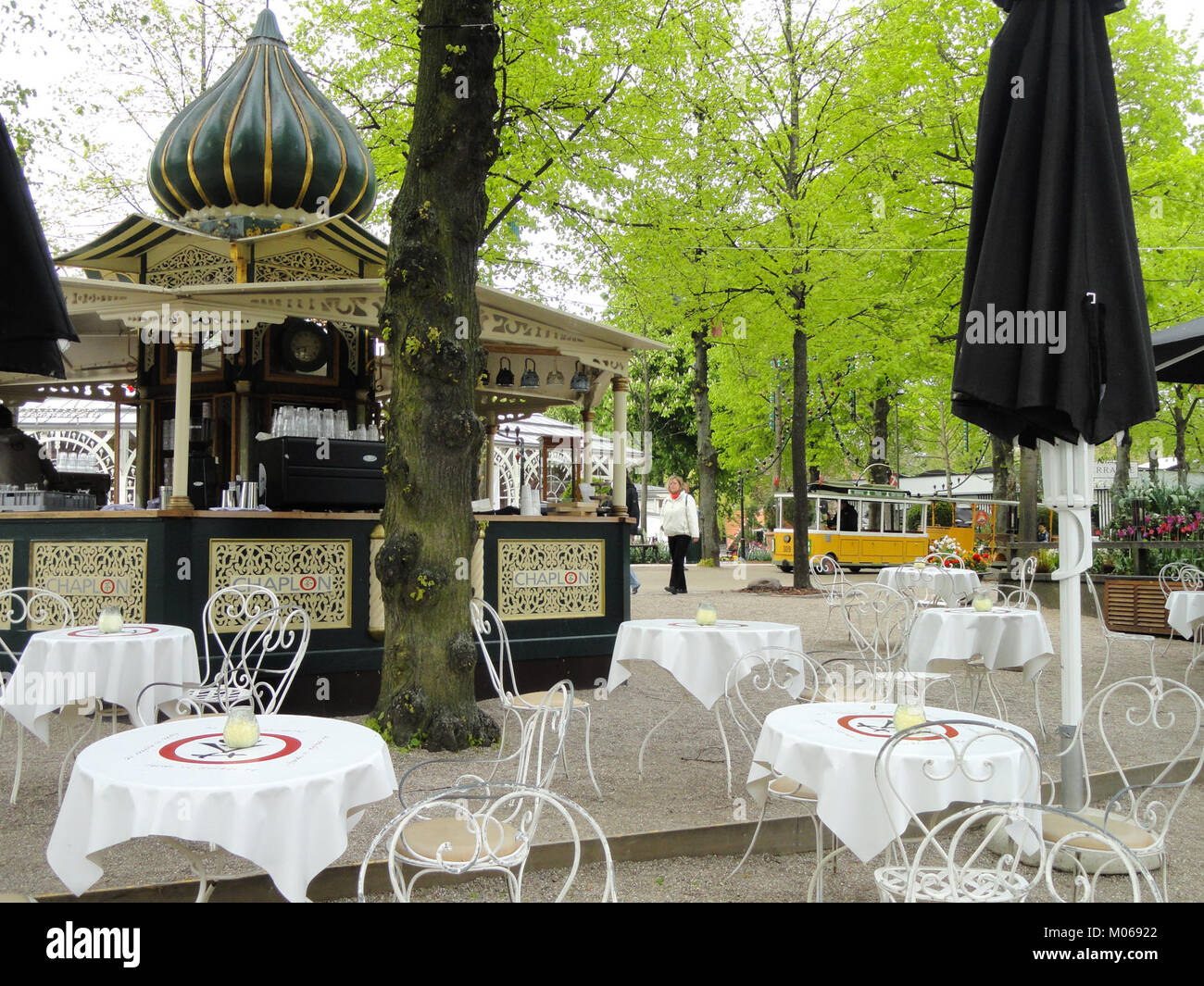 Photograph of a cafe in Tivoli Gardens, Copenhagen showing ...
