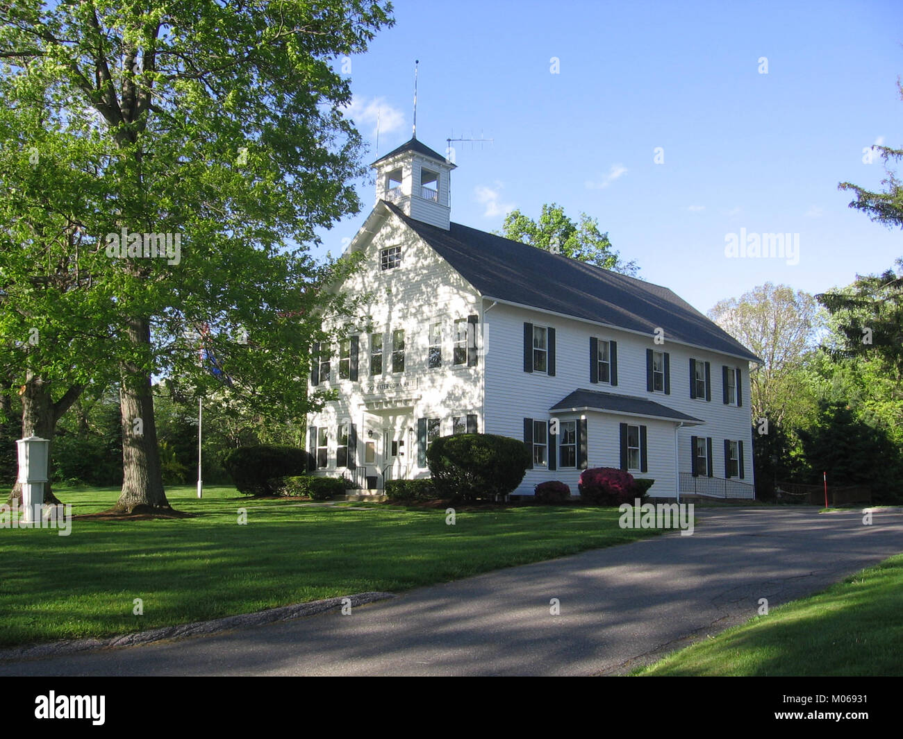 This photograph showcases Bridgewater Town Hall, a historical building ...