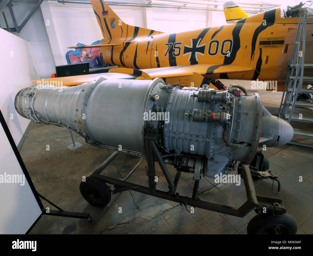 A detailed image of the Bristol Siddeley Orpheus engine mounted in the ...