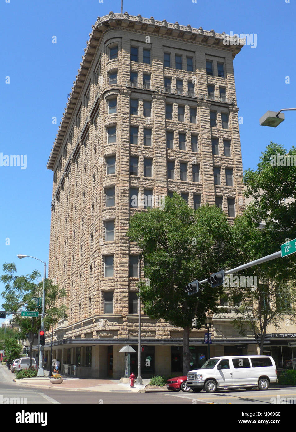 The Burr Block in Lincoln, Nebraska, from Southwest 2, is a historic ...
