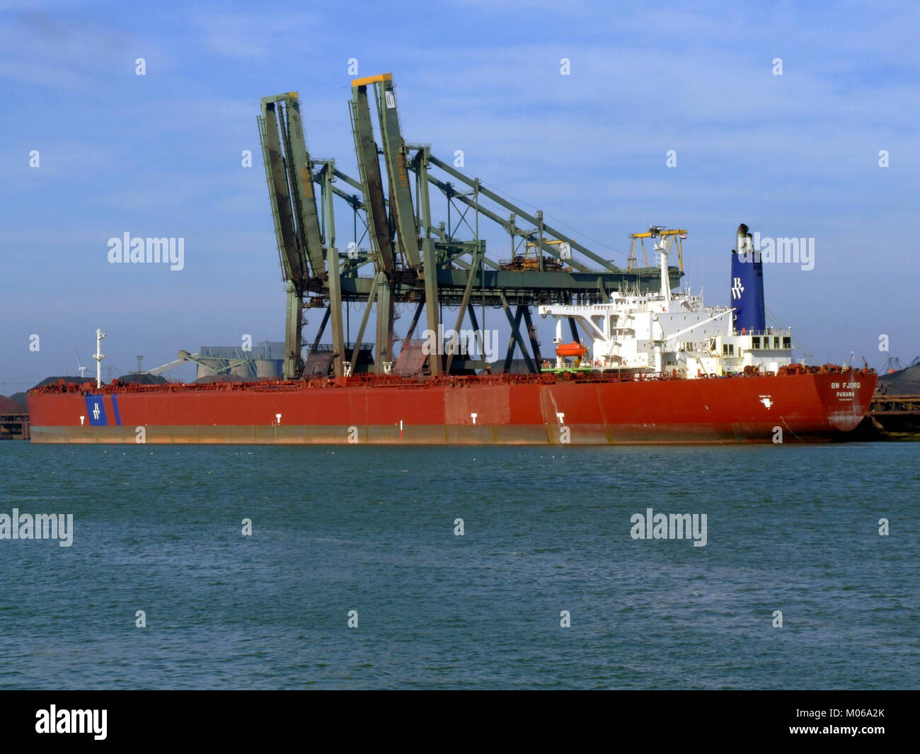 Photograph titled 'BW Fjord p3', showing the Mississippi Harbour in the ...