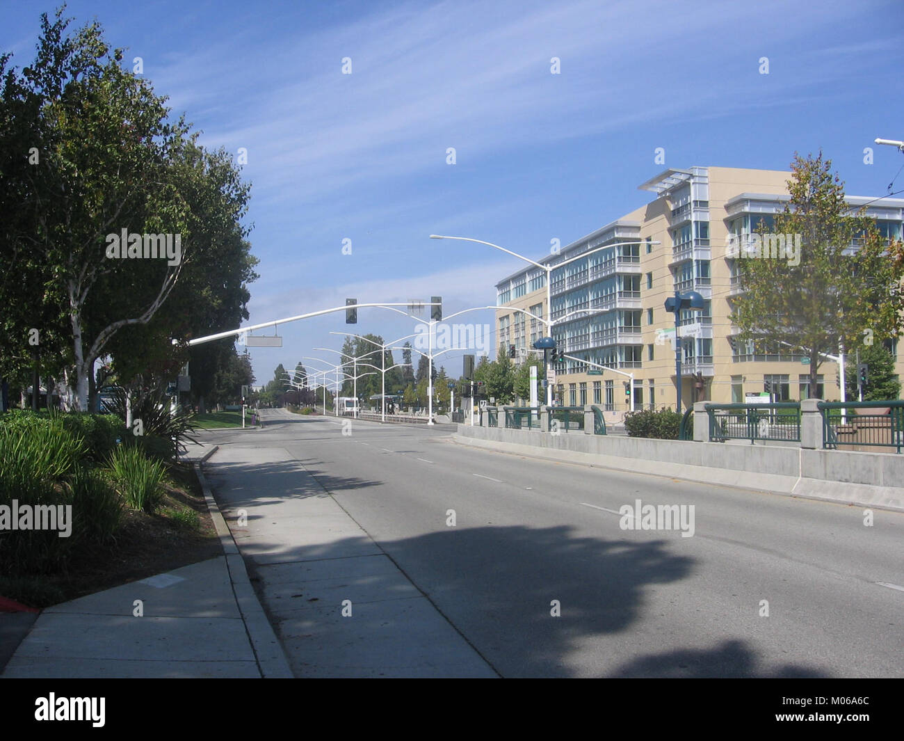 Photograph of Borregas VTA station, showing public transportation hub, modern urban design ...