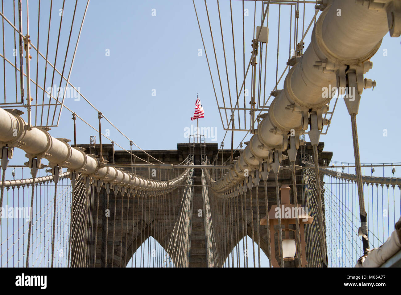 Brooklyn Bridge Cables Flag 1 Stock Photo - Alamy