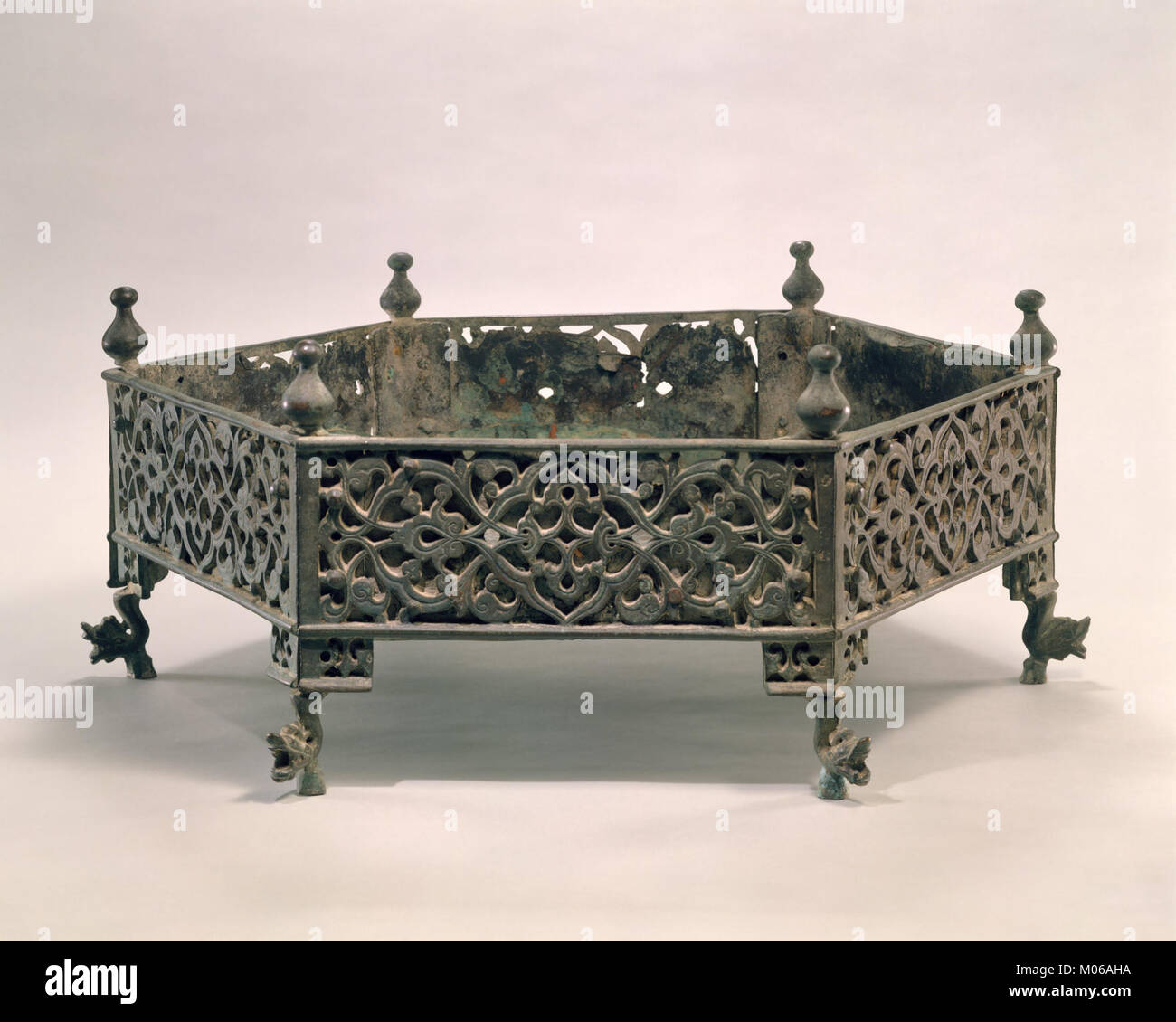 This brazier, an ancient heating device, was used to provide warmth or ...