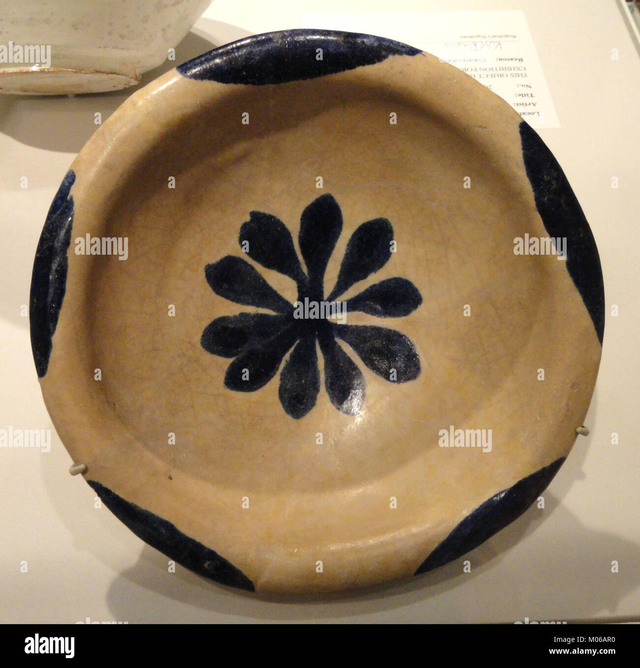 Bowl Decorated with Blue Flower and Scallops, early 9th century ...