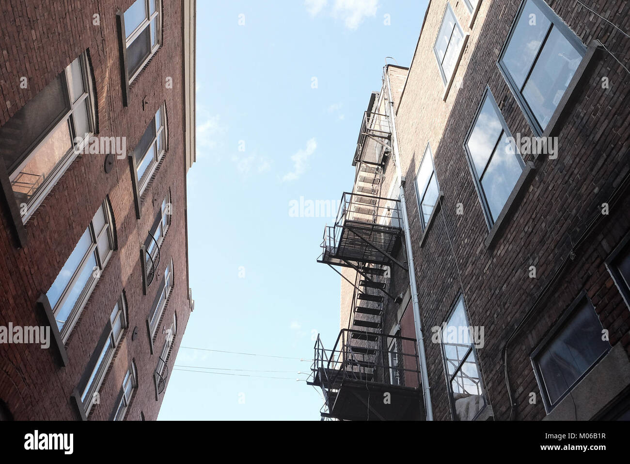 This fire escape ladder, used in buildings for emergency evacuation ...