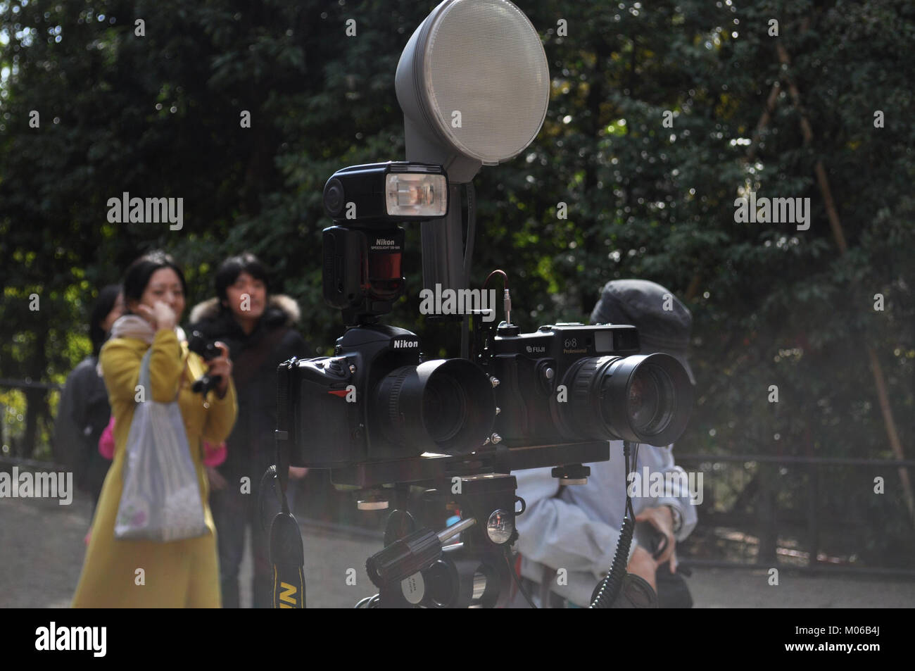 This camera is an example of early photographic technology ...