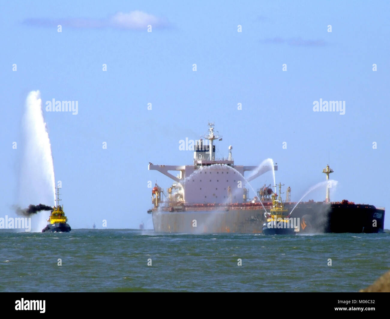 The image captures the vessel C Triumph 03 approaching the Port of ...
