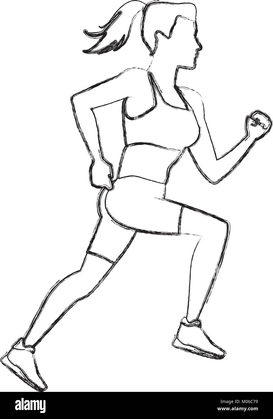 Fitness woman running Stock Vector Image & Art - Alamy