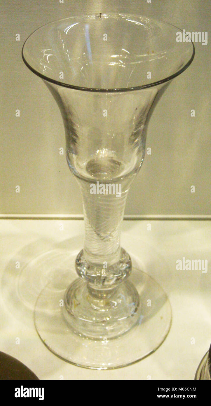 An English goblet from the 18th century, featuring detailed ...