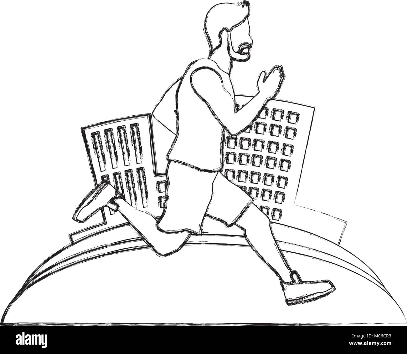 Man running at city Stock Vector Image & Art - Alamy