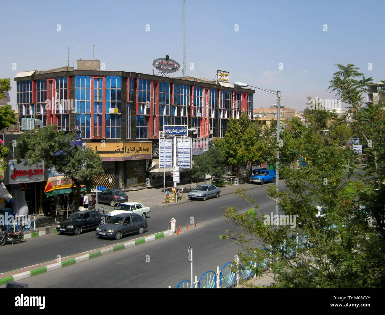 This image shows a building on Daraei Street in Nishapur, Iran ...