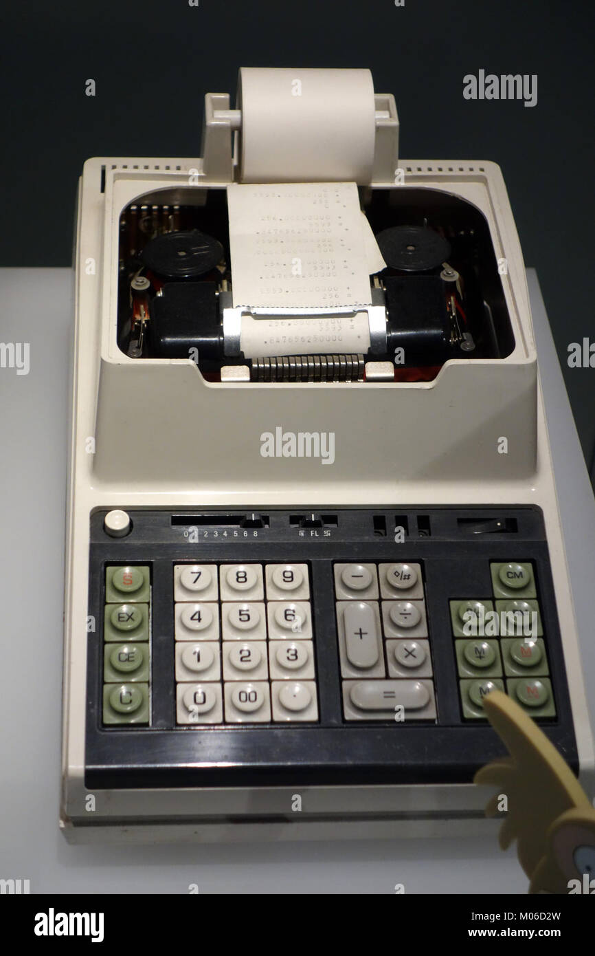 The Busicom calculator, an early model of electronic computing, marks a ...