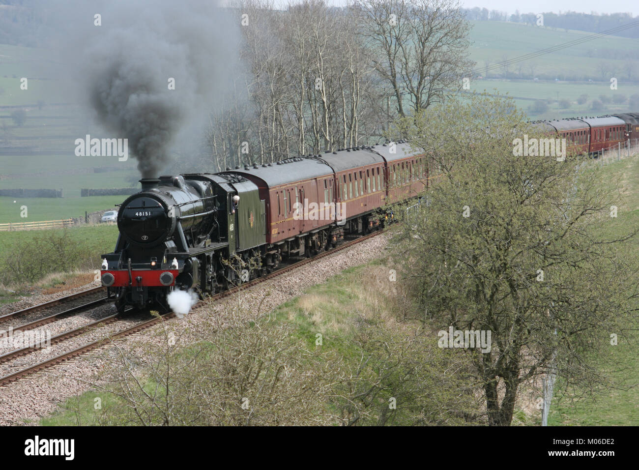 8F Steam Locomotive No. 48151 at Gargrave - 23rd April 2010 with the ...