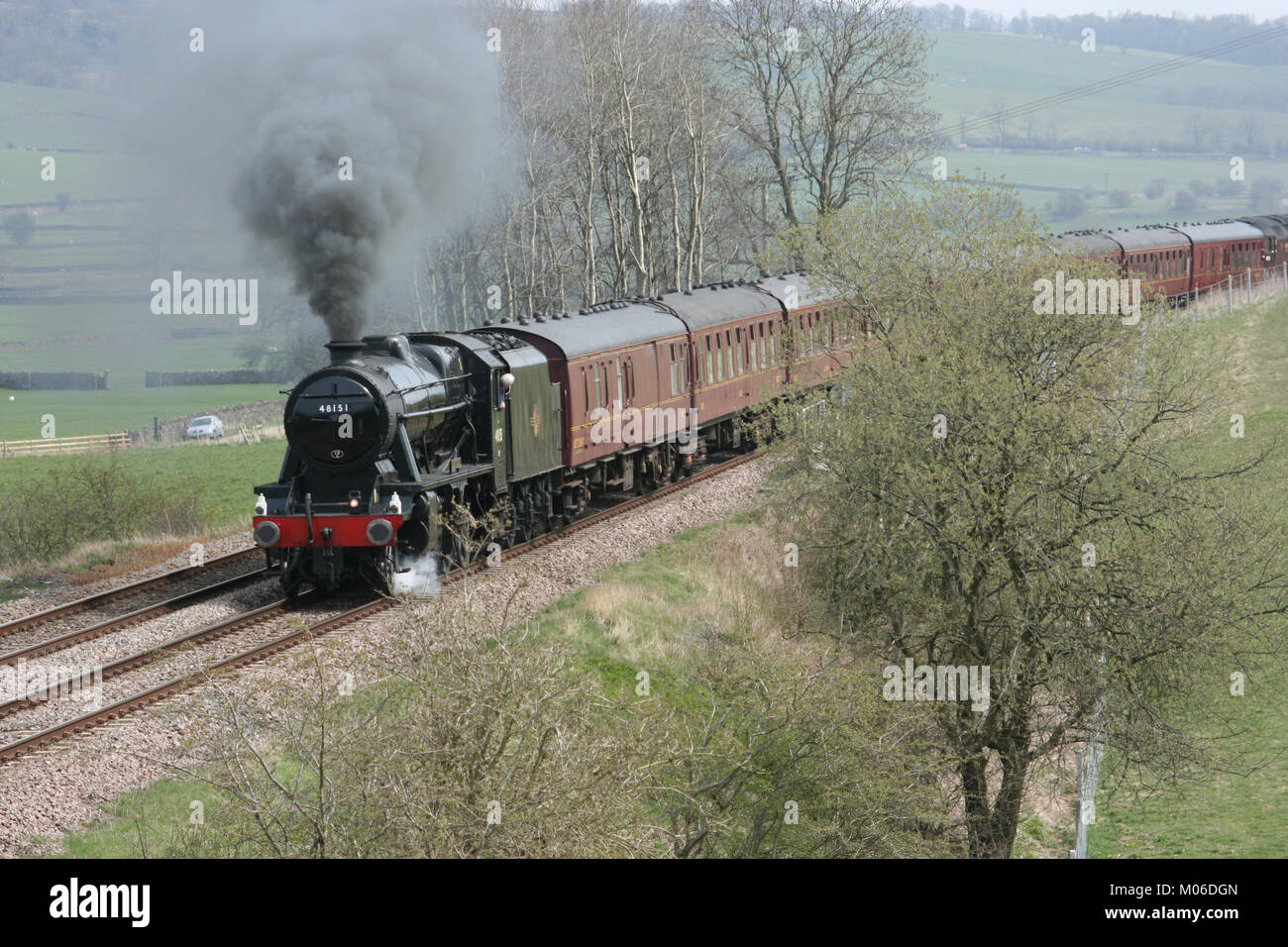 8F Steam Locomotive No. 48151 at Gargrave - 23rd April 2010 with the ...