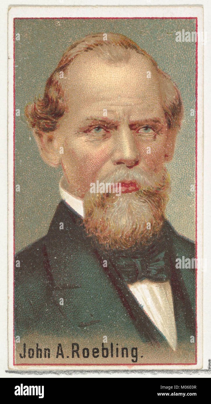 John A. Roebling, printer's sample for the World's Inventors souvenir ...