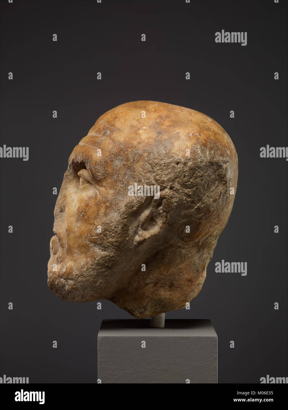 A marble portrait head of Chrysippos, an ancient Greek philosopher ...