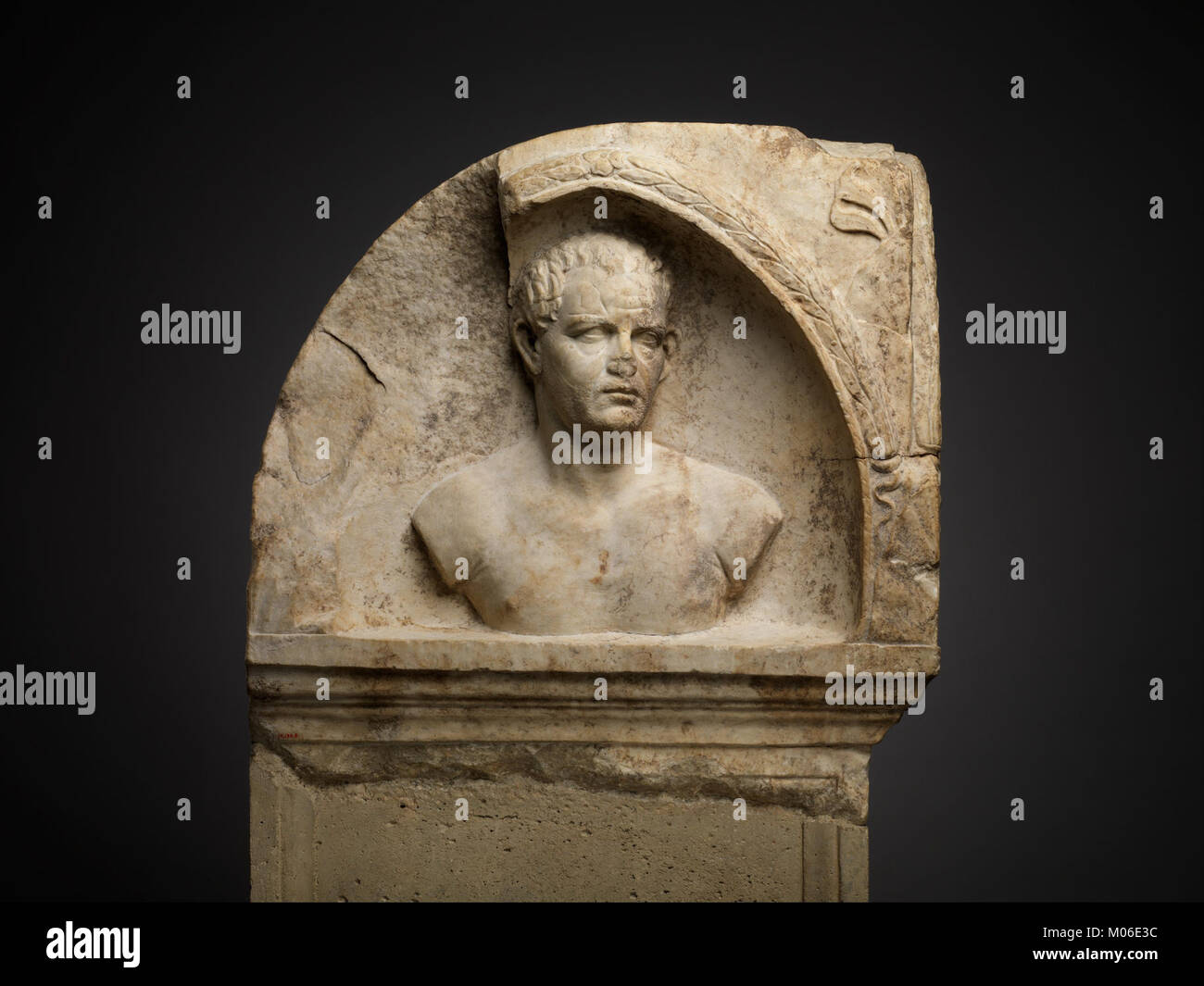 A marble pediment from a funerary altar, part of the Metropolitan ...