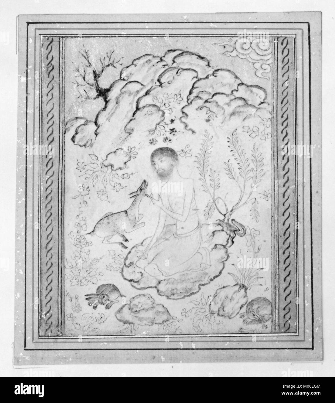 The artwork 'Majnun in the Wilderness,' housed in the MET collection ...