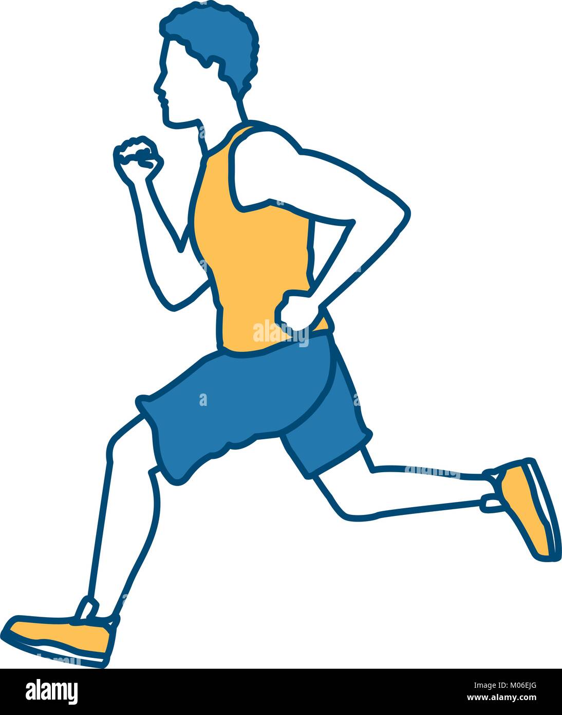 Yellow running man Stock Vector Images - Alamy