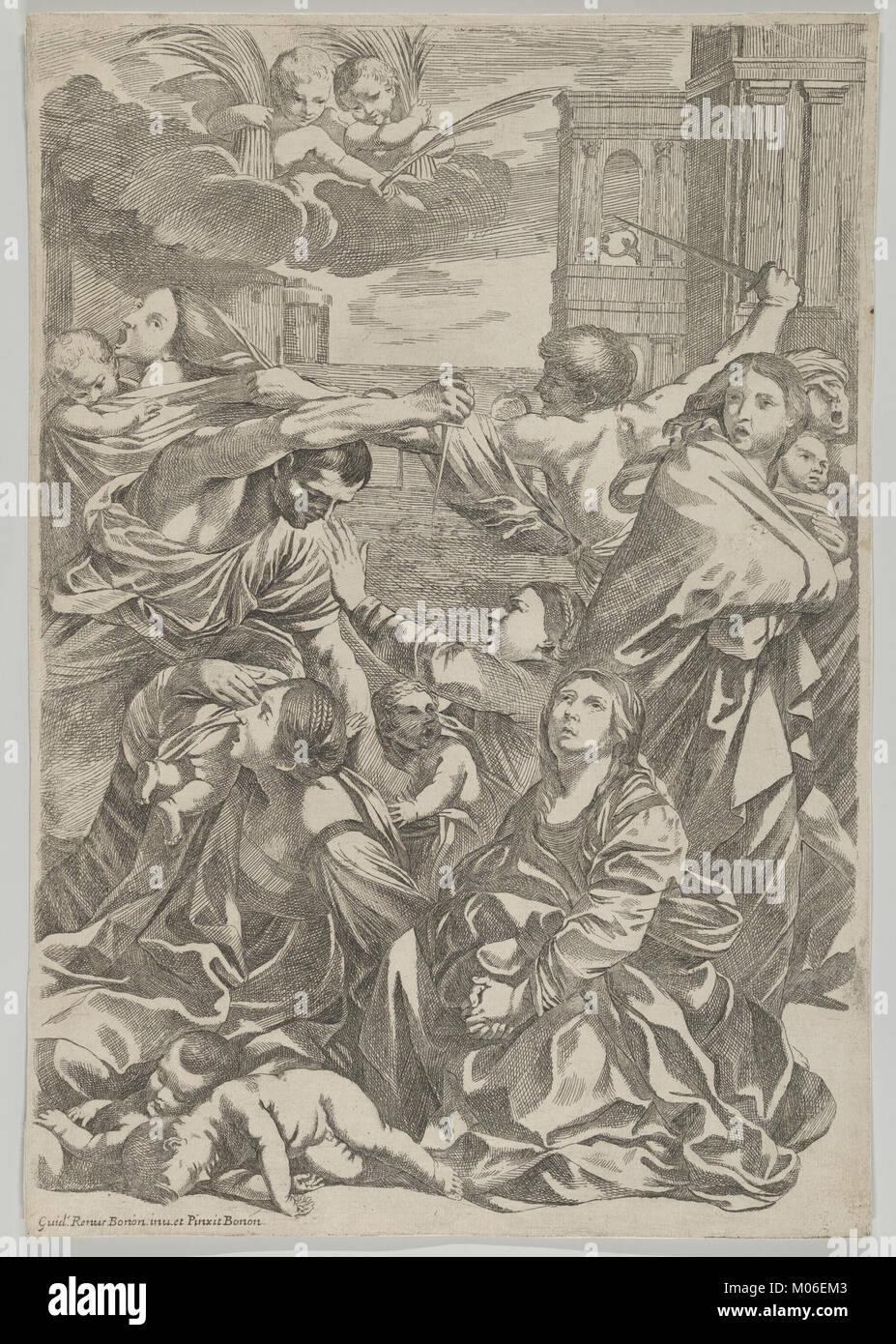 This artwork depicts the Massacre of the Innocents, capturing the ...