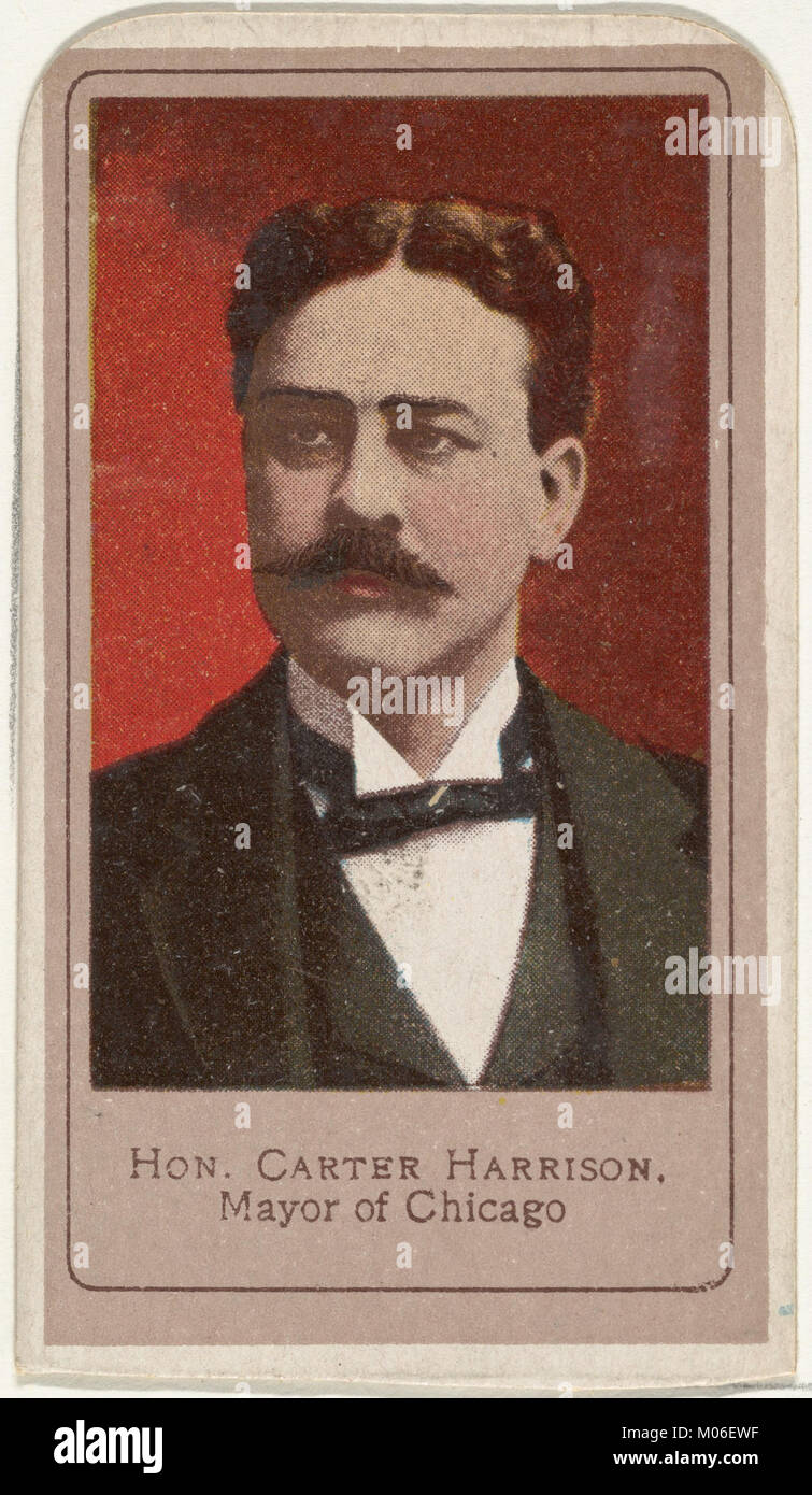 A portrait of Honorable Carter Harrison, the Mayor of Chicago, from the ...