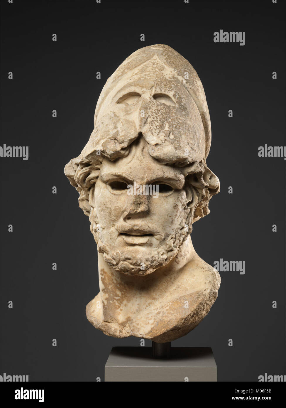 A marble head sculpture of a Greek general, demonstrating fine marble ...