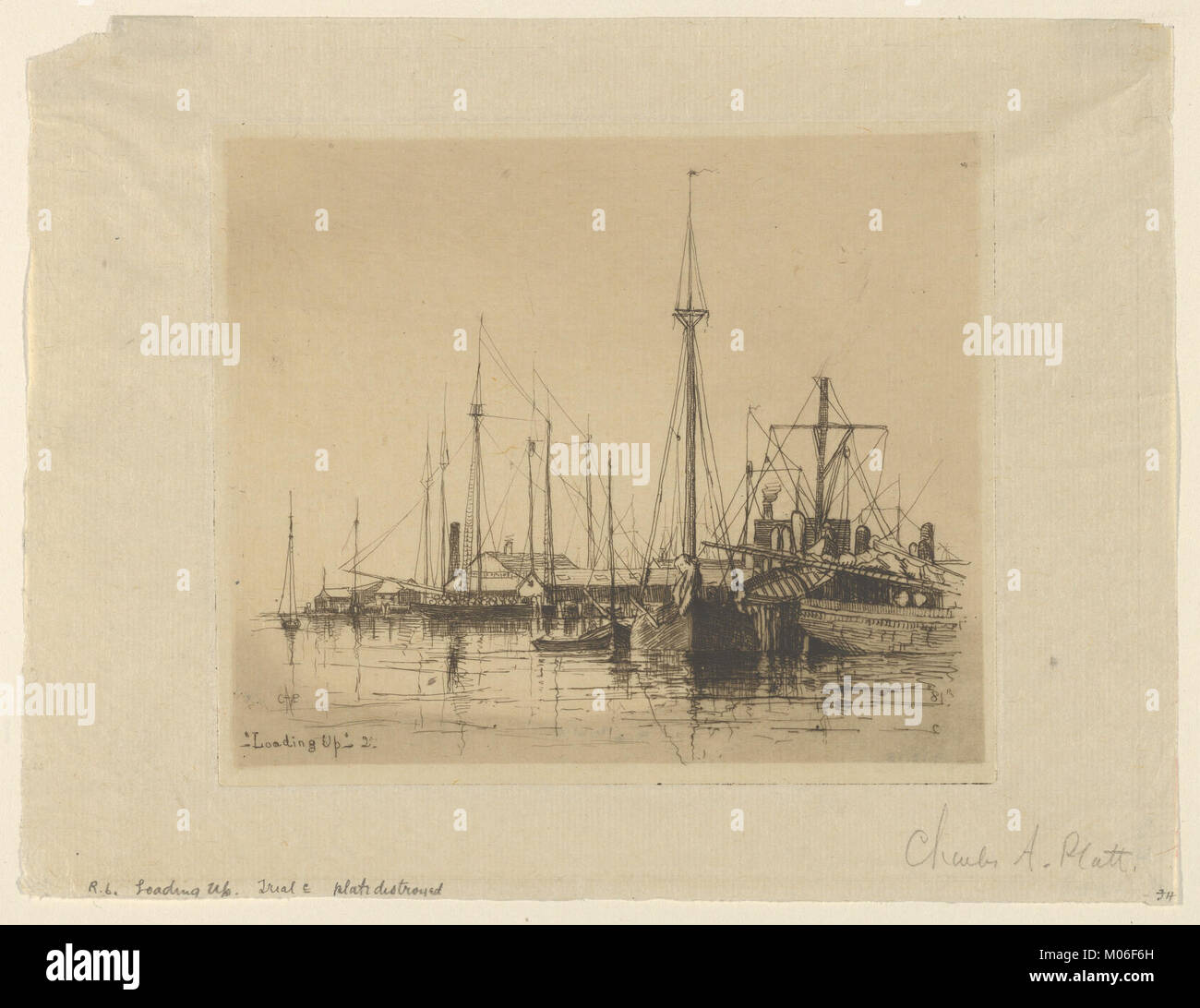 This artwork titled 'Loading Up' depicts a scene of preparation and ...