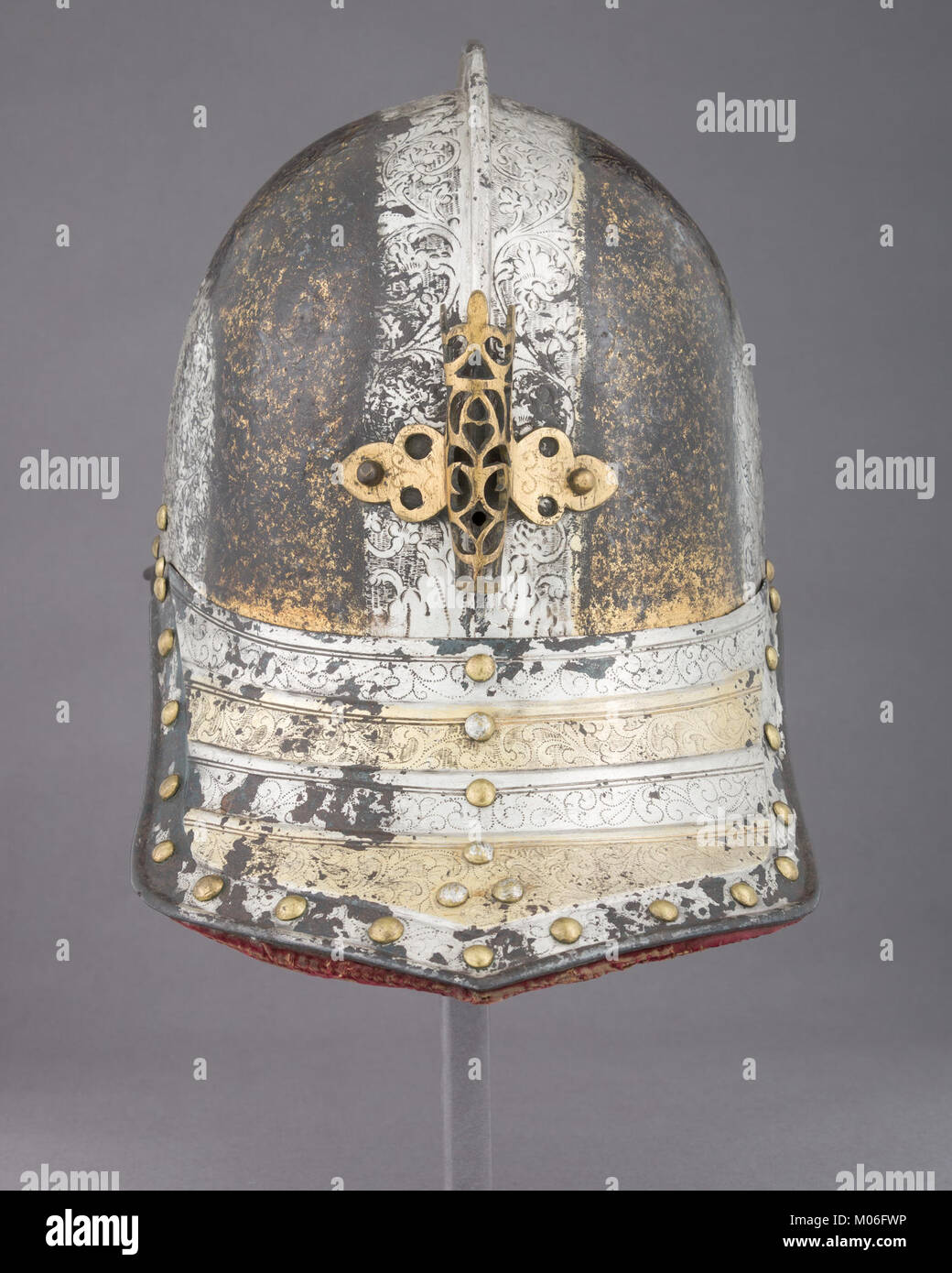 This lobster-tail burgonet helmet, made for harquebusiers, represents ...