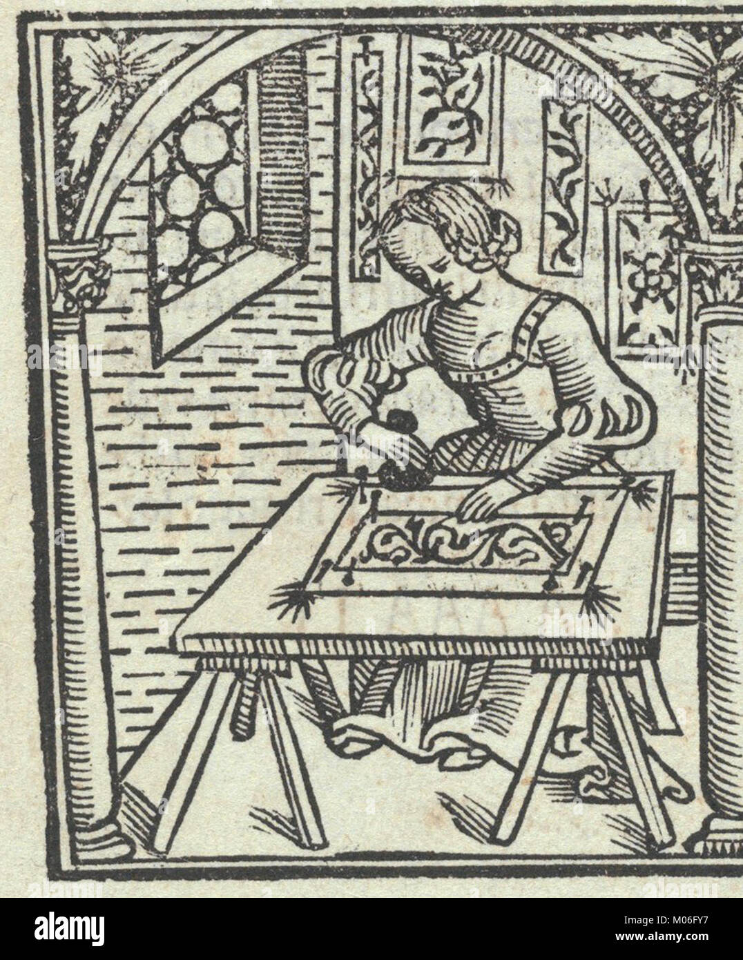 A page from the 'Libro quarto' manuscript, illustrating the technique ...