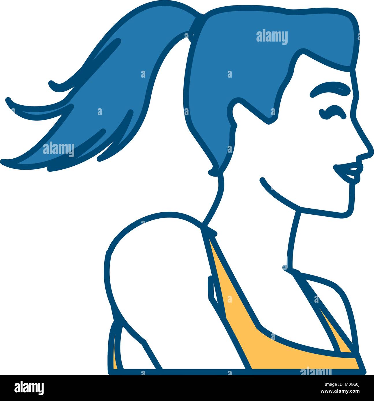 Fitness woman profile Stock Vector Image & Art - Alamy