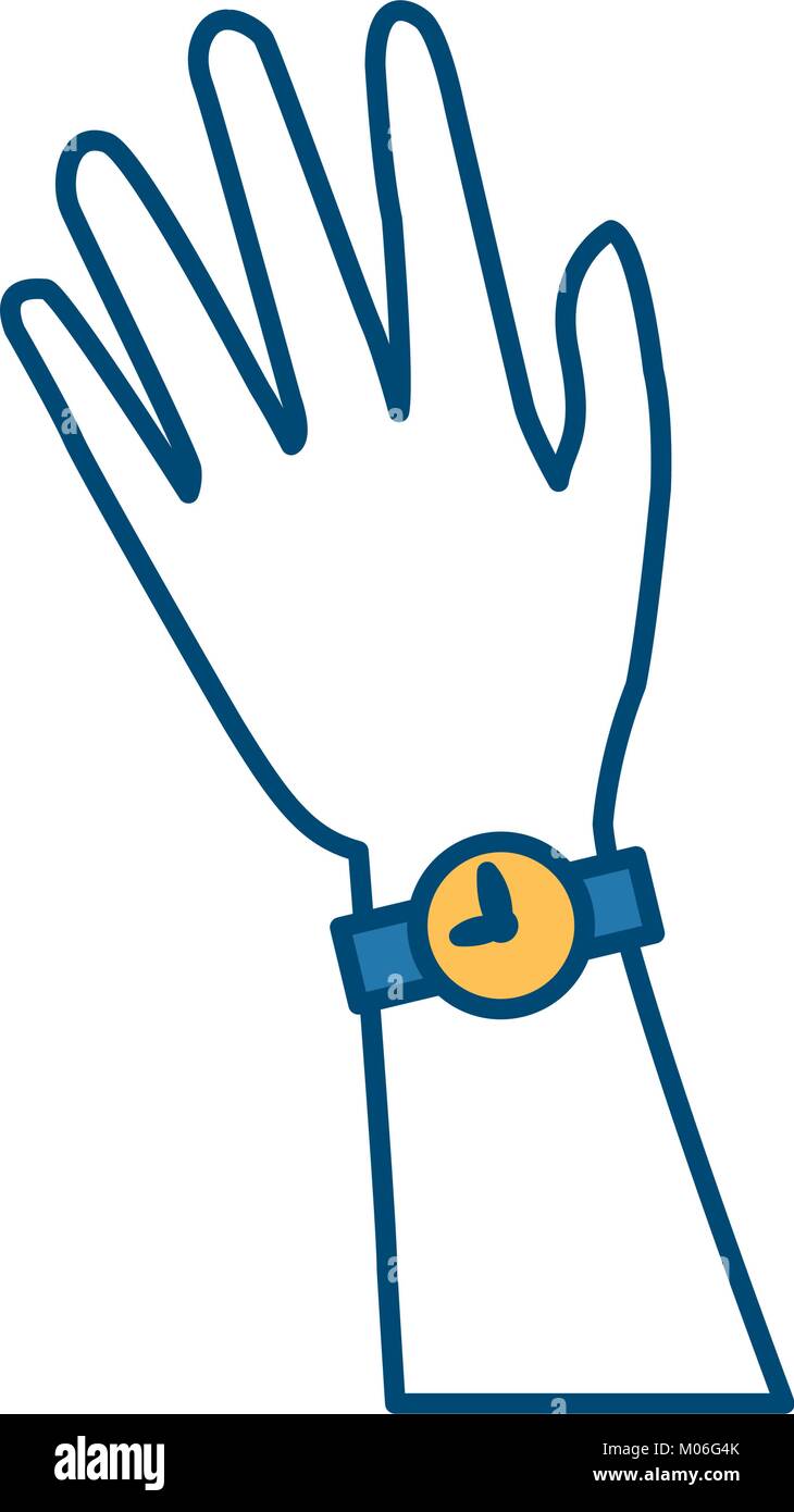 Hand with wristwatch Stock Vector Image & Art - Alamy
