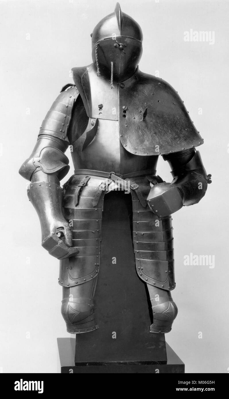 This jousting armor set (Rennzeug) with a half-shaffron exemplifies ...