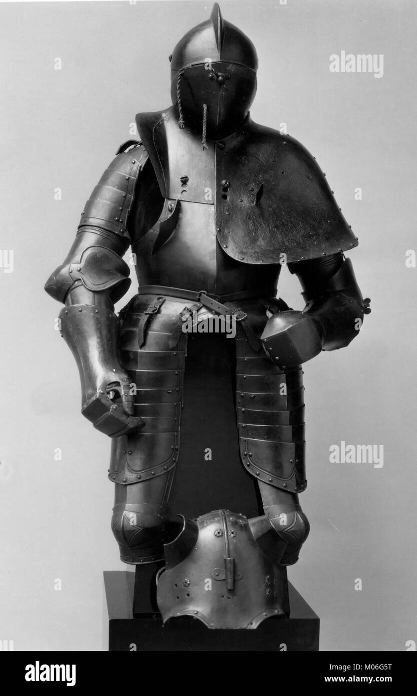 This jousting armor set with half-shaffron provides protection and ...