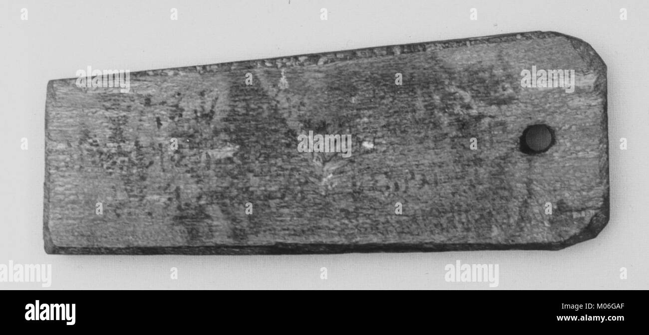 A mummy label identifying Senpnouthe, daughter of Sulis, and her mother ...
