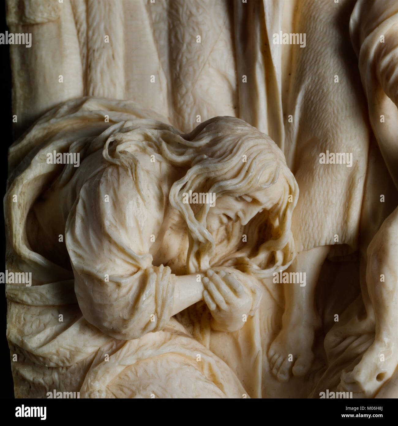 A depiction of the Lamentation beneath the Cross, illustrating a ...