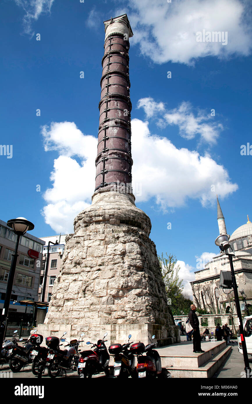 TURKEY-ISTANBUL, April 23 ,2011 - The ancient column of Constantine ...