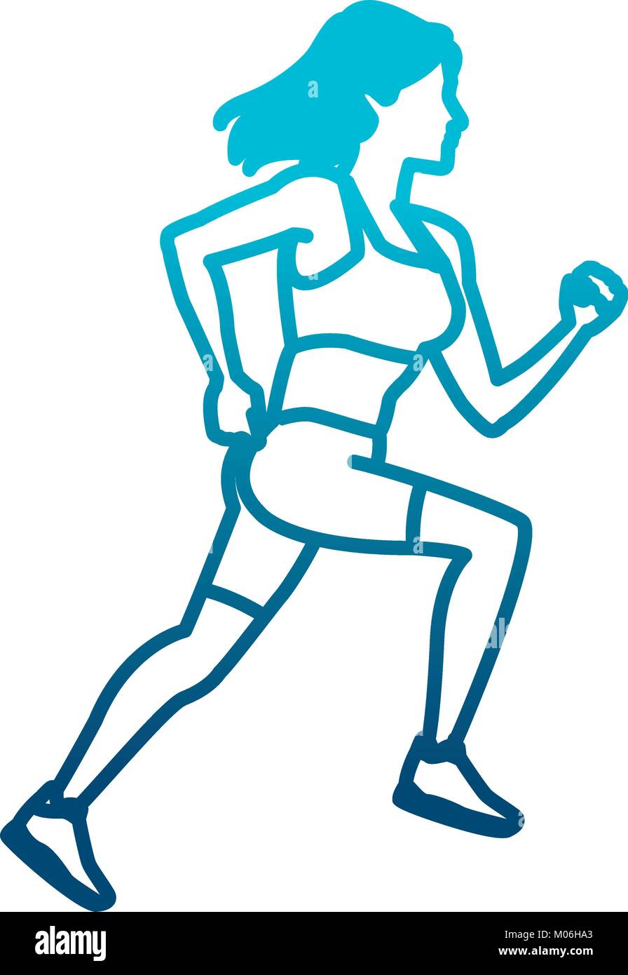 Fitness woman running Stock Vector Image & Art - Alamy