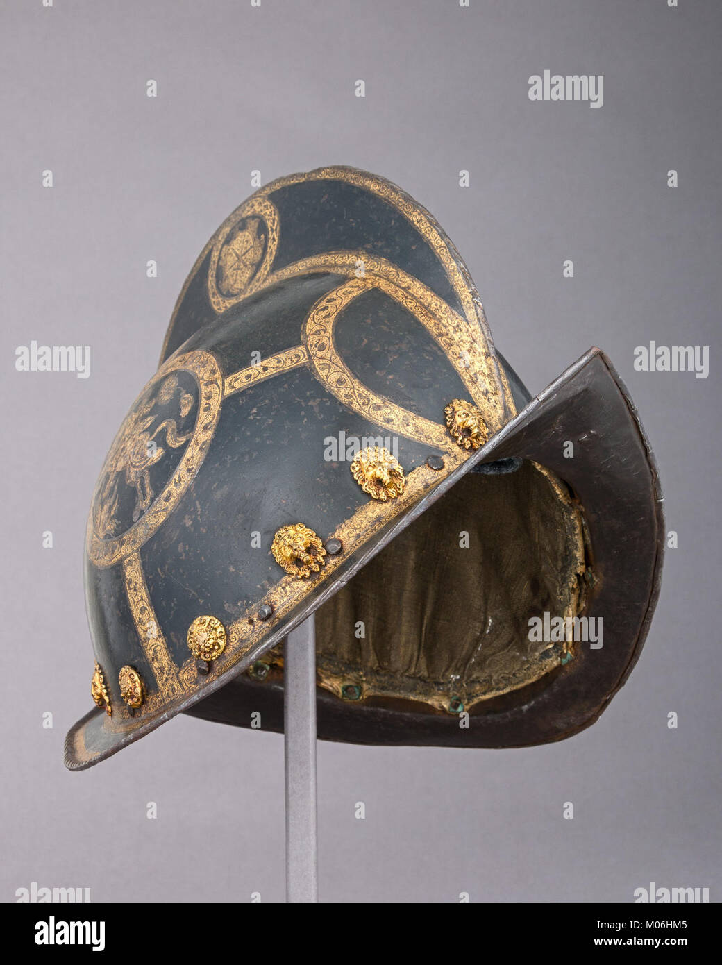This morion helmet, worn by soldiers in the bodyguard of the Prince ...
