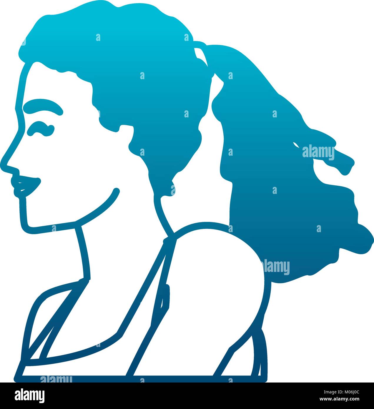 Fitness woman profile Stock Vector Image & Art - Alamy