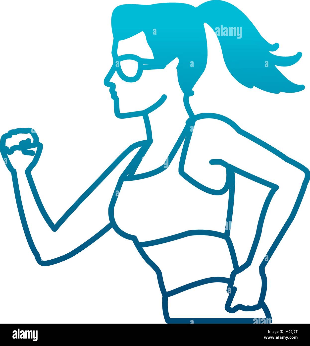 Fitness woman profile Stock Vector Image & Art - Alamy