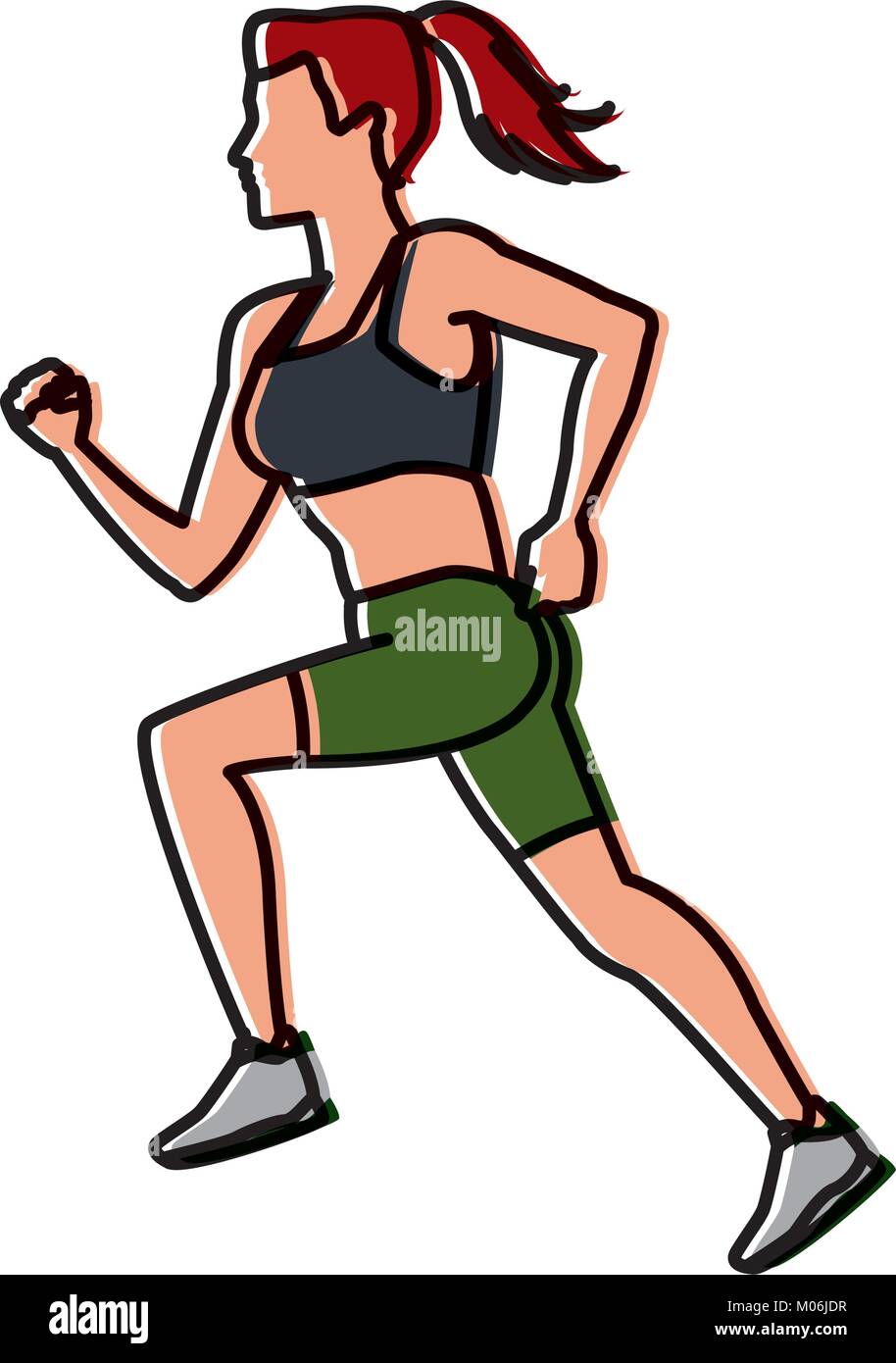 Fitness woman running Stock Vector Image & Art - Alamy