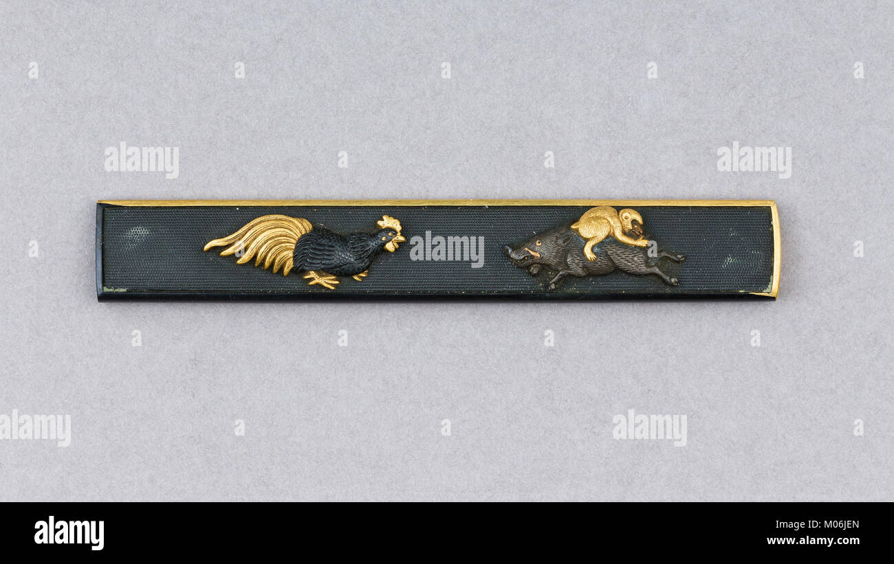 This Kozuka knife handle is documented as a historical object through ...