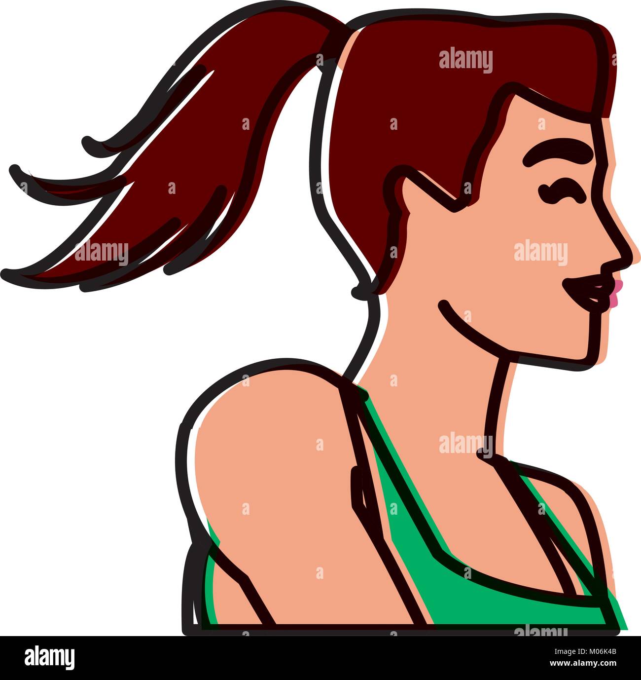 Fitness woman profile Stock Vector Image & Art - Alamy