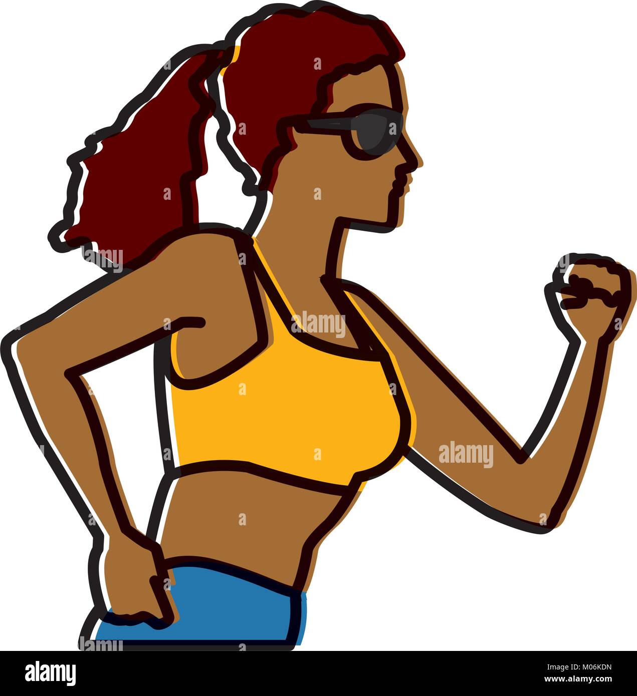 Fitness woman running Stock Vector Image & Art - Alamy