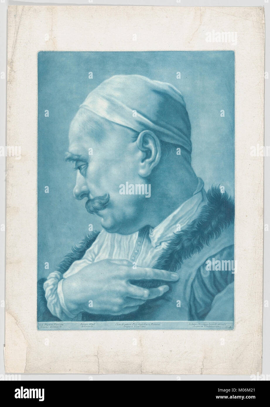 This portrait represents an imaginary figure, showcasing a man in a cap ...