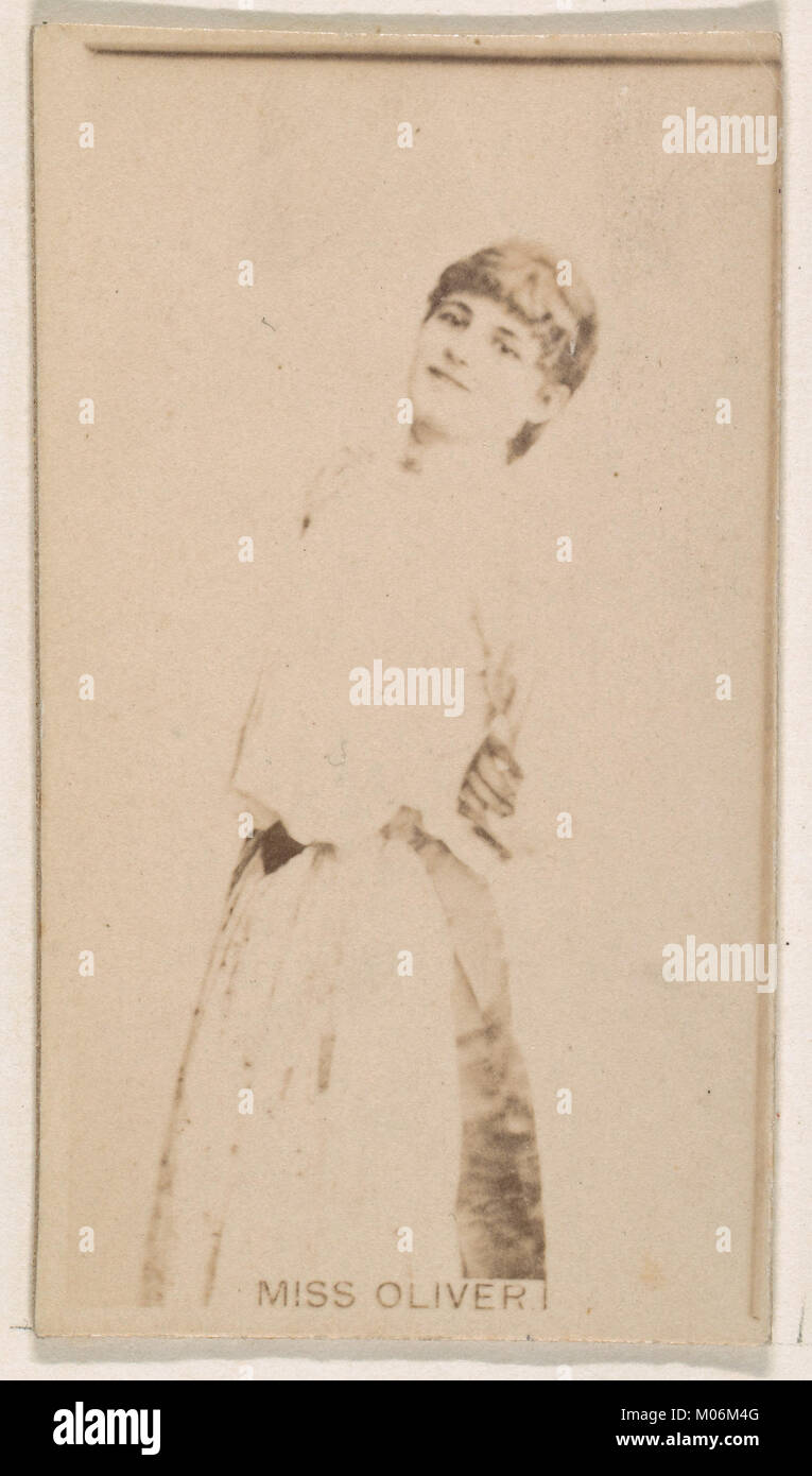 This lithograph of Miss Oliver, from the Actresses series, was used to ...