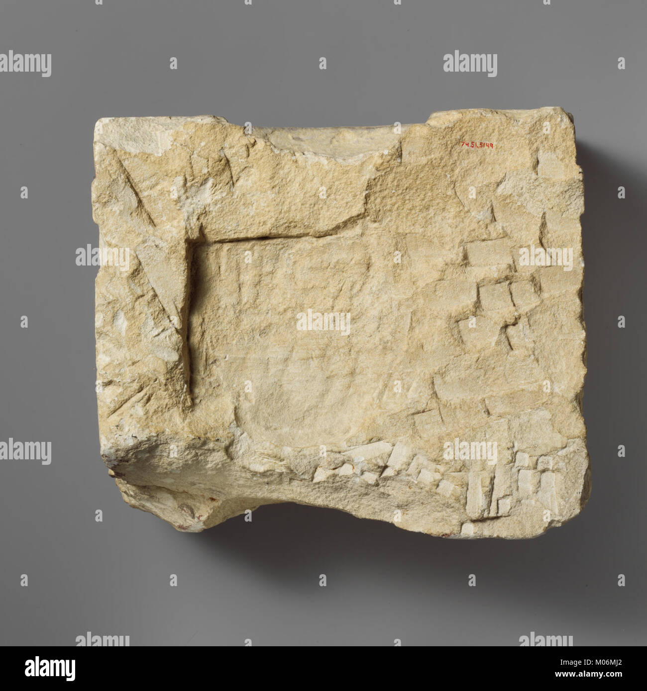 This limestone altar, likely from an ancient religious site, was used ...